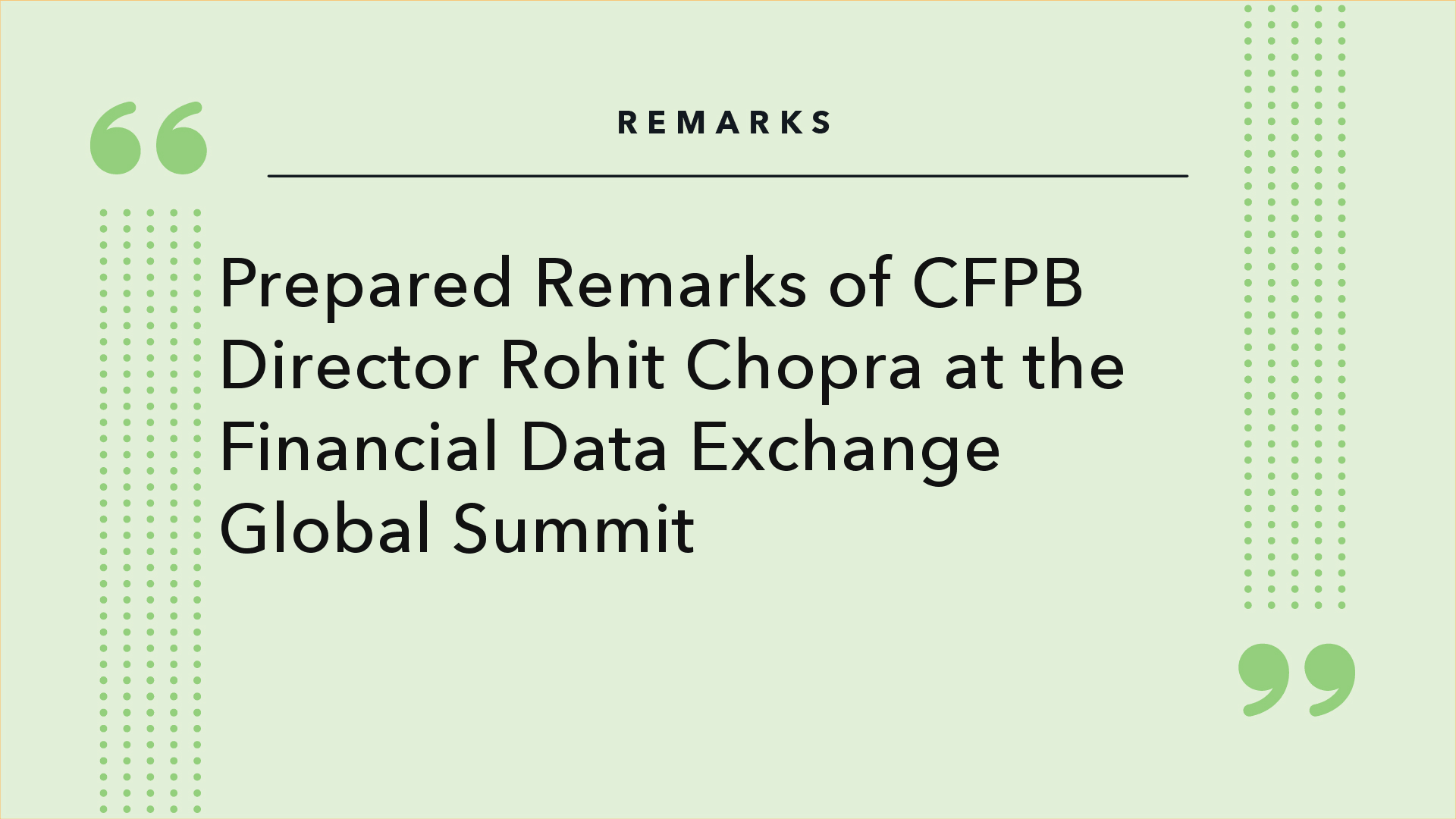 Prepared Remarks of CFPB Director Rohit Chopra at the Financial Data ...