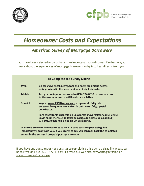 American survey of mortgage borrowers | Consumer Financial Protection ...