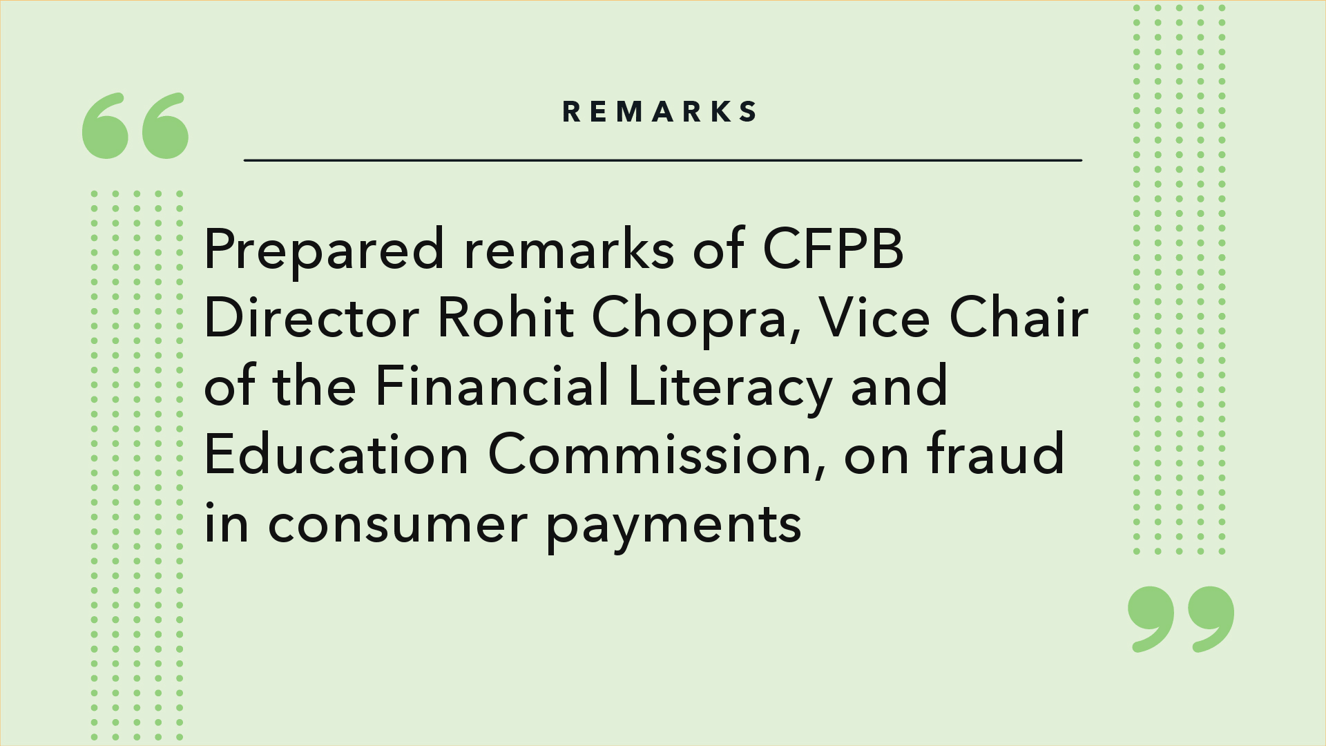 Prepared Remarks of CFPB Director Rohit Chopra, Vice Chair of the ...