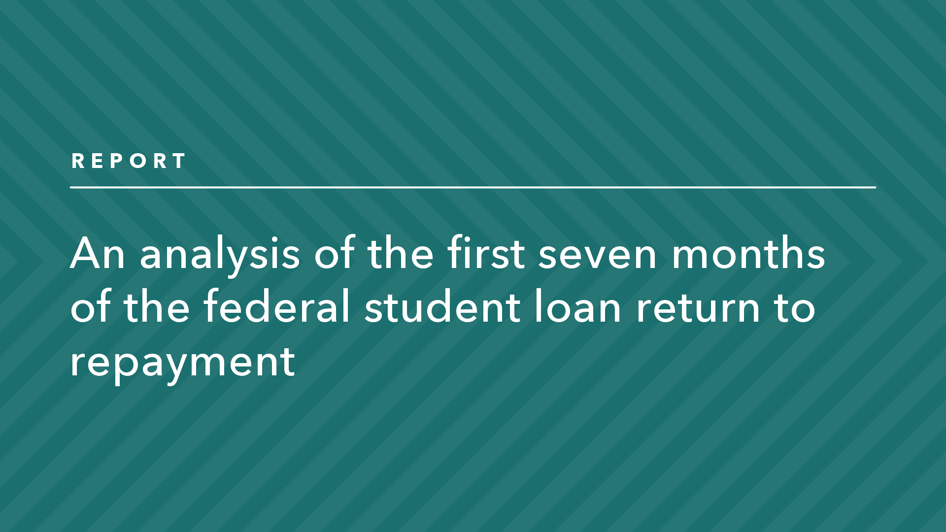 An analysis of the first seven months of the federal student loan ...